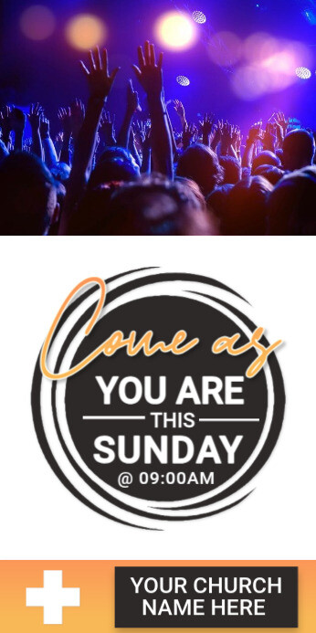 Copy of White Editable Church Banner – Sunday Worship Invitation ‘come ...