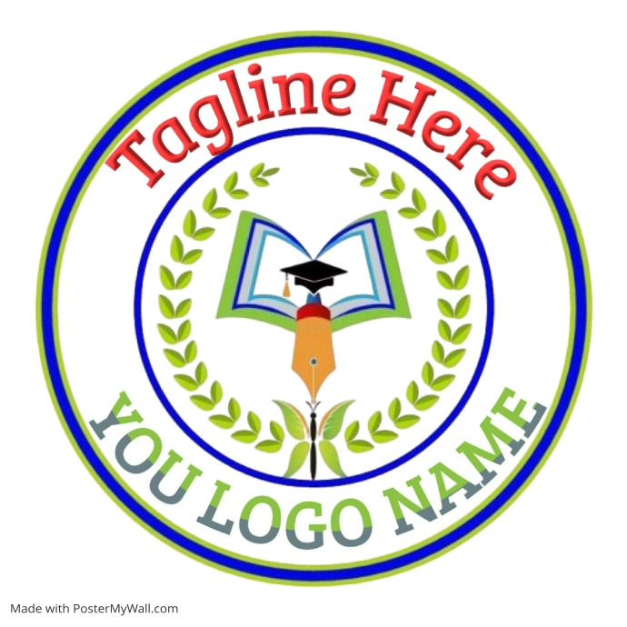 White Education Study School Logo Template | PosterMyWall