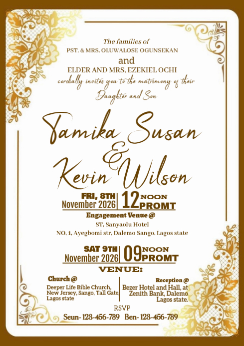 White Elegant Wedding Invitation Card Design A4 Template | PosterMyWall
