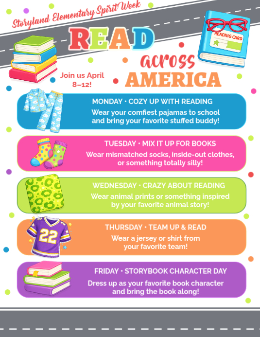 Plantilla de White Elementary School Spirit Week Flyer | PosterMyWall