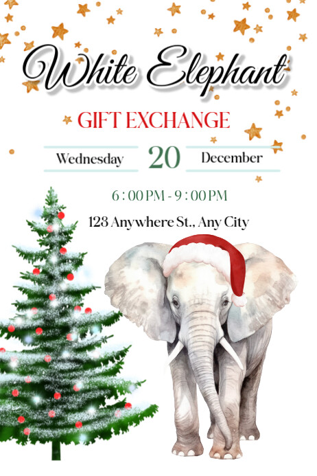Copy of White Elephant Invitation Gift Exchange | PosterMyWall