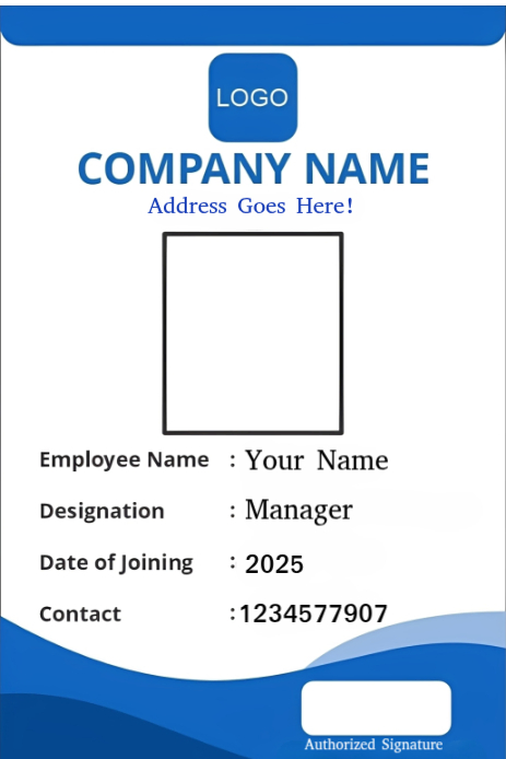 Modèle White Employee ID Card Pinterest Graphic | PosterMyWall