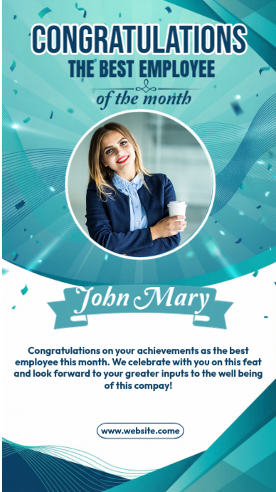 White Employee Recognition Instagram Story Template | PosterMyWall