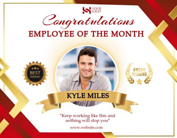 White Employee Recognition Poster/Wallboard templaat | PosterMyWall