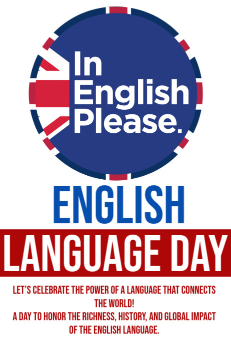 White English Language Day Poster Template | PosterMyWall