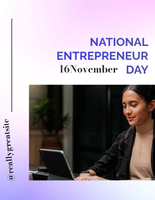 Plantilla de White Entrepreneur Day Flyer (us Letter) | PosterMyWall