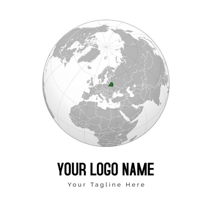 White Europe Continent Earth Globe Logo Template | PosterMyWall