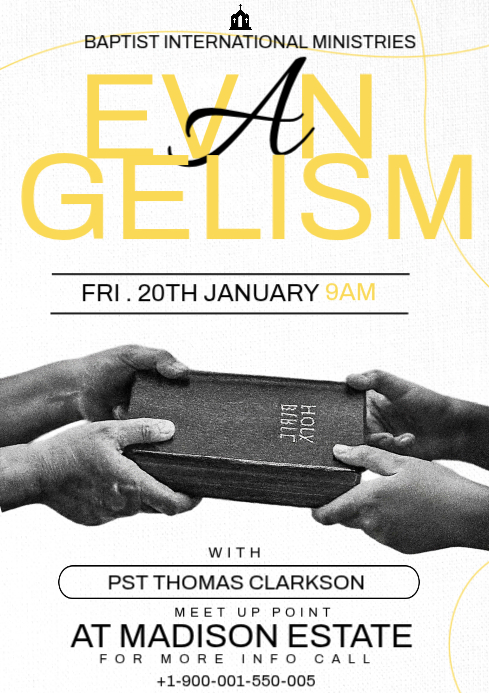 White Evangelism Flyer A3 Template | PosterMyWall