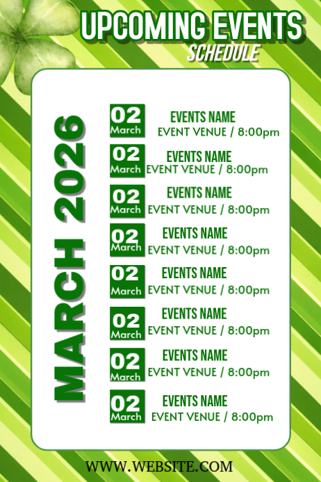 White Event Schedule Poster Template | PosterMyWall
