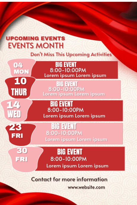 Plantilla de White Event Schedule Poster | PosterMyWall