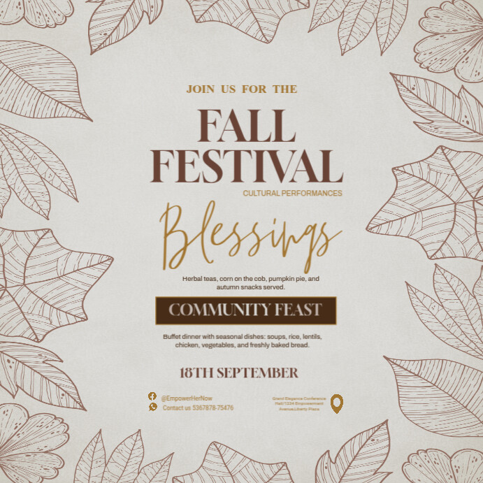 Plantilla de White Fall Fest Instagram Post | PosterMyWall