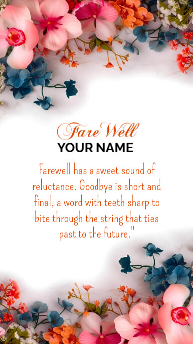 Copy of White Farewell Digital Display (9:16) | PosterMyWall