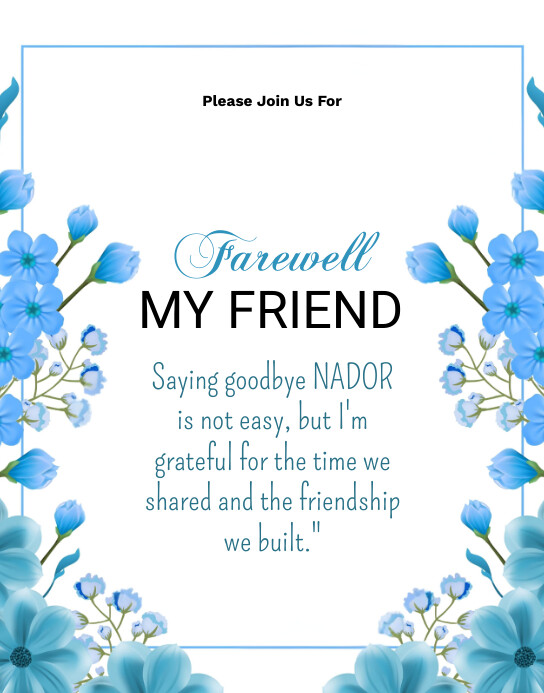 Plantilla de White Farewell Poster/wallboard | PosterMyWall