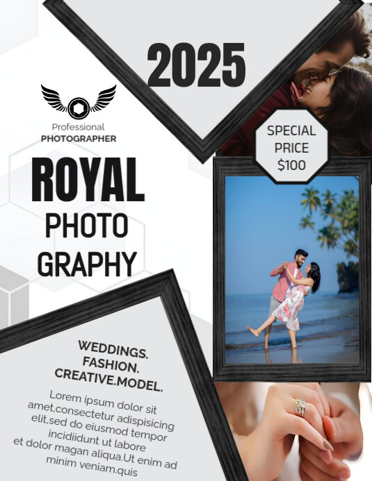 White Fashion Photography Flyer, Fashion Photography Posters, Fashion ...