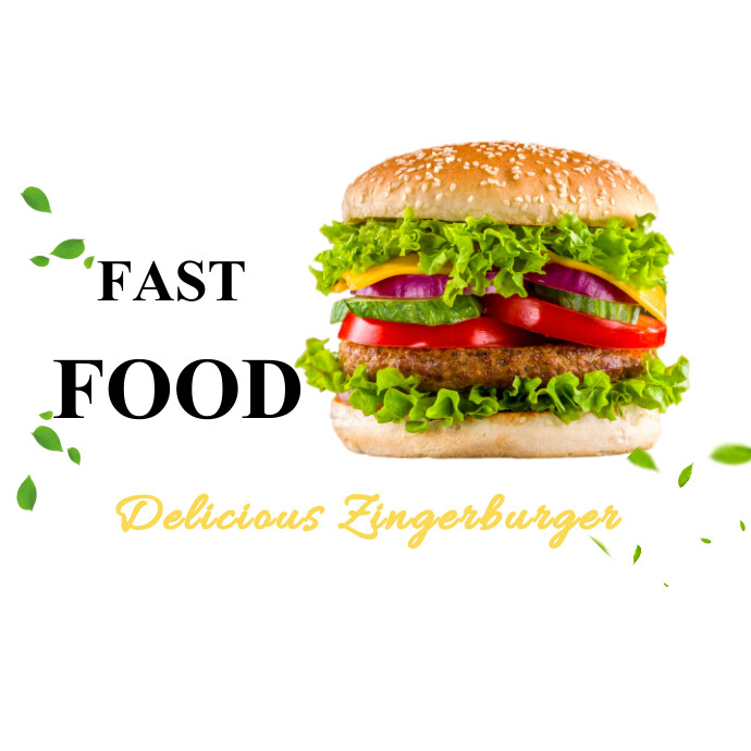 White Fast Food Logo Templat | PosterMyWall