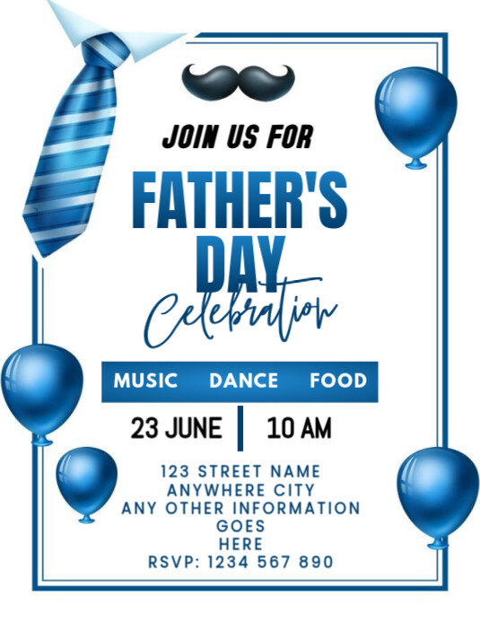 WHITE FATHER'S DAY FLYER Template | PosterMyWall