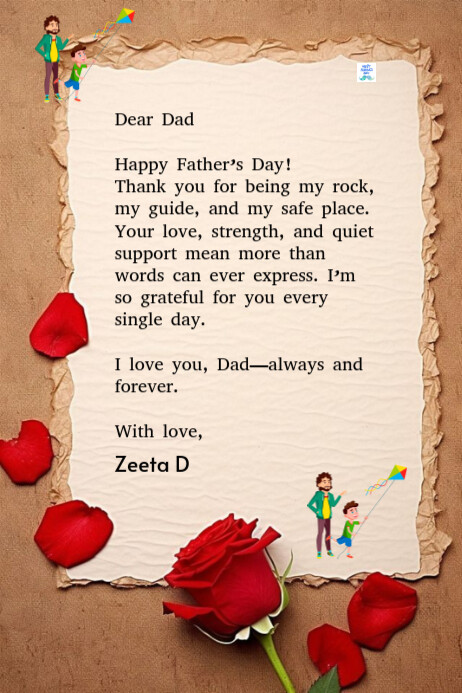 White Father's Day Letter Poster Template | PosterMyWall