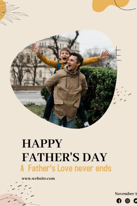 White Fathers Day Poster Template | PosterMyWall