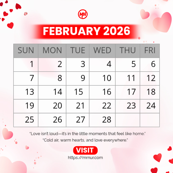 White February 2026 Calendar Instagram Post Template | PosterMyWall