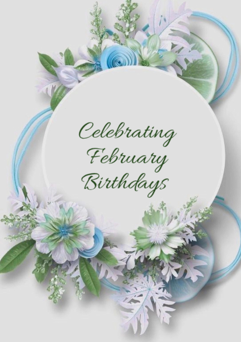 White February Birthday Celebration A4 Template | PosterMyWall