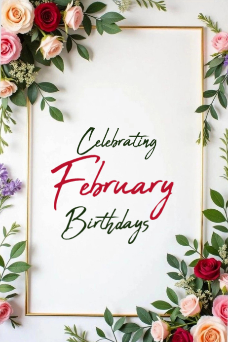 White February Birthdays Banner 4' × 6' Template | PosterMyWall