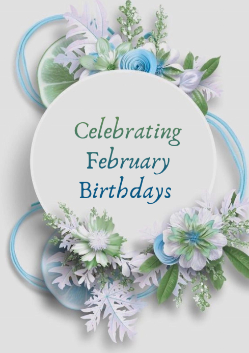 Plantilla de White February Birthdays Celebration A4 | PosterMyWall