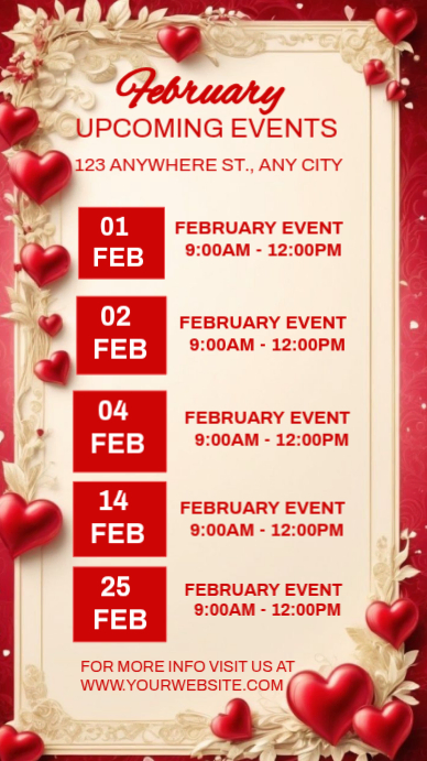 White February Events Instagram Story Template | PosterMyWall