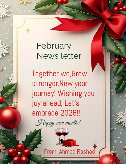 White February Newsletter Flyer Template | PosterMyWall