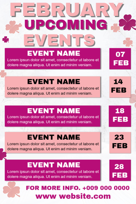 White February Upcoming Event Poster Template | PosterMyWall
