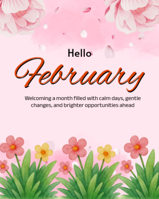 White February Welcome Instagram Portrait Template | PosterMyWall