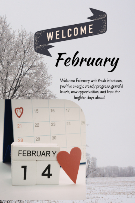White February Welcome Poster Template | PosterMyWall