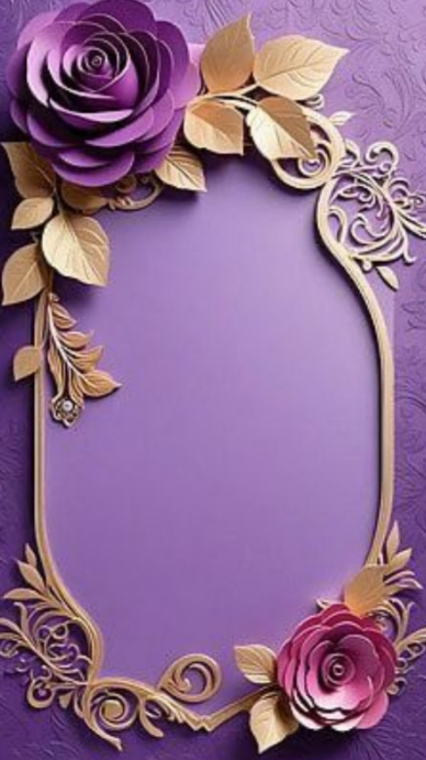 White Floral "purple Elegance Paper Art Frame" Instagram Story Template ...