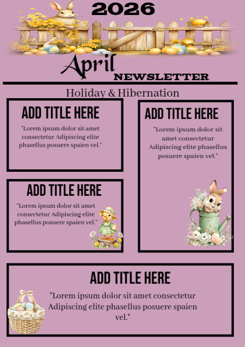 White Floral April Newsletter A3 Template | PosterMyWall