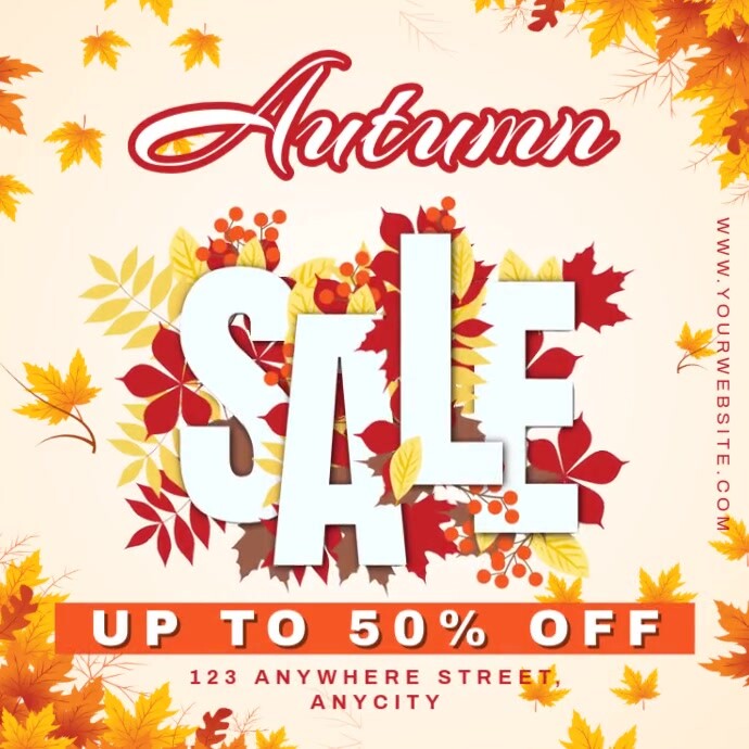 Plantilla de White Floral Autumn Sale Pos Instagram | PosterMyWall