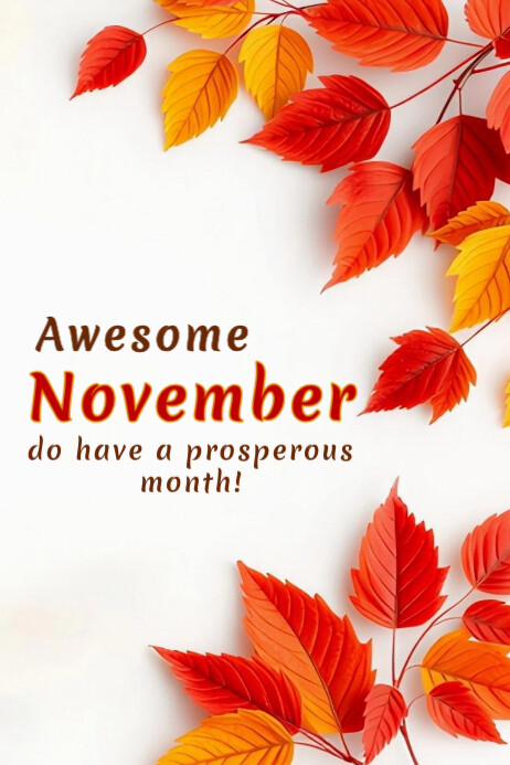 White Floral Awesome November Banner 4' × 6' Template | PosterMyWall