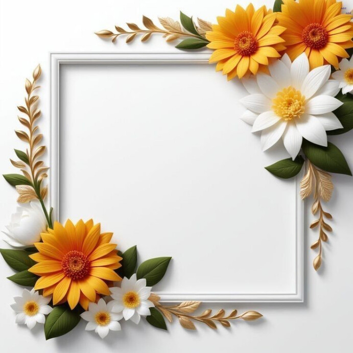 White Floral Background Instagram Post Template | PosterMyWall