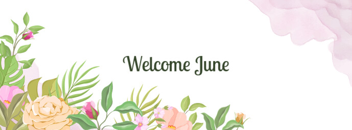 Copy of White Floral Beautiful Welcome June Template Foto Sampul ...