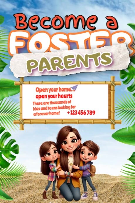 Copy of White Floral Become A Foster Poster | PosterMyWall