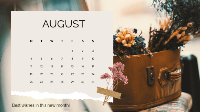 August Calendar Computer Background