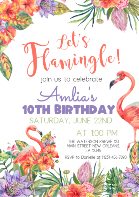 White Birthday Party A6 Template | PosterMyWall