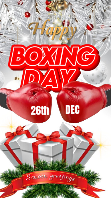 White Floral Boxing Day Digital Display (9:16) Template | PosterMyWall