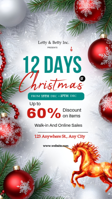 Plantilla de White Floral Christmas Background Instagram Story ...