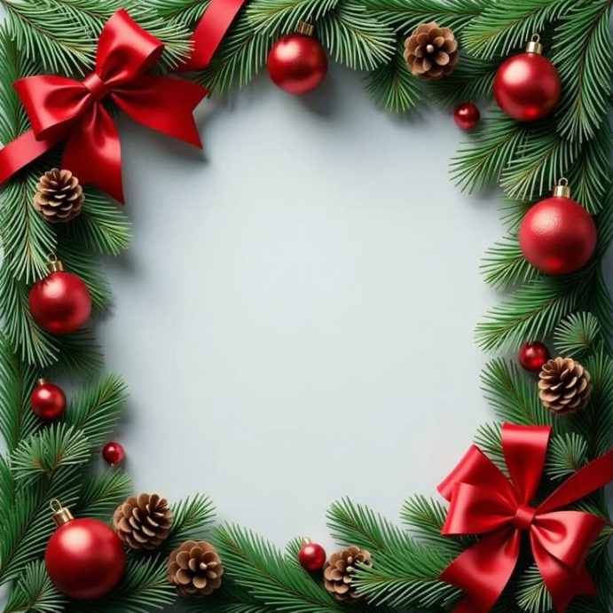 Plantilla de White Floral Christmas Background Instagram Post ...