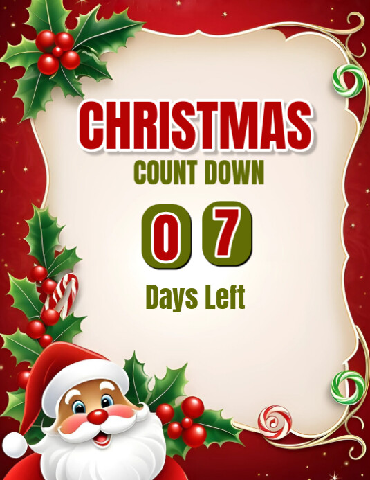 Copy of White Floral Christmas Count Down Flyer (us Letter) | PosterMyWall