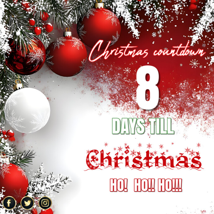 Copy of White Floral Christmas Countdown Instagram Post | PosterMyWall