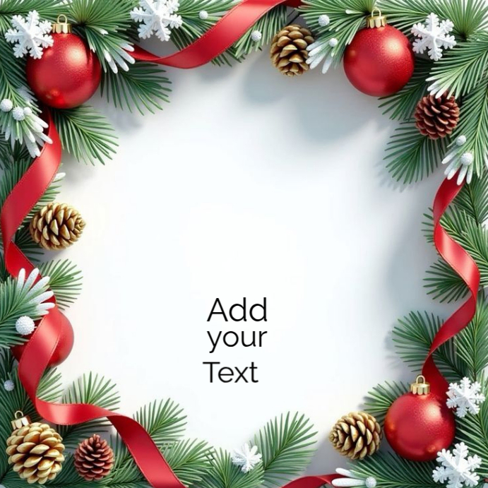 White Floral Christmas Design Background Template Instagram Post ...