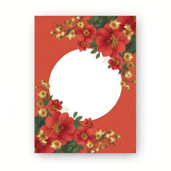 White Floral Christmas Frame Instagram Post Template | PosterMyWall