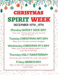 christmas spirit week flyer template free | PosterMyWall
