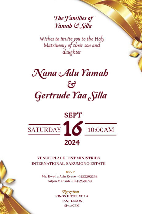 Copy of White Floral Church Wedding Poster | PosterMyWall