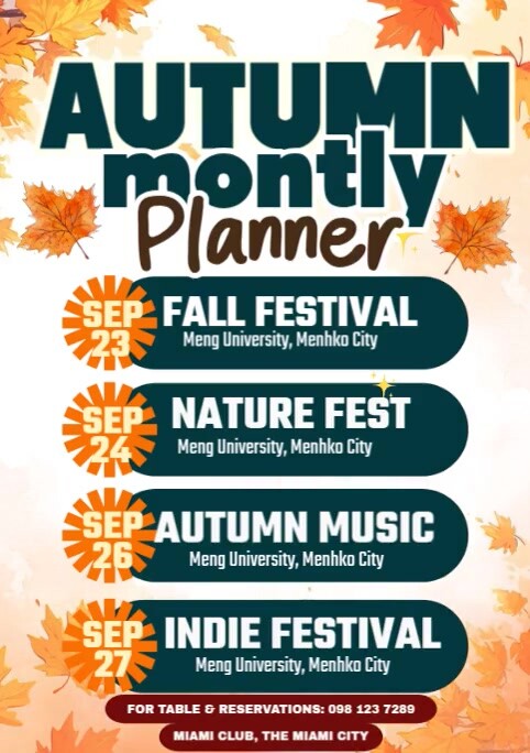 White Floral Colorful Autumn Flyer A2 Template | PosterMyWall